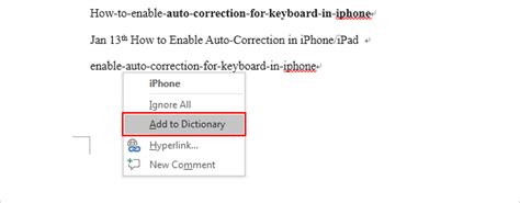 Add Or Remove Words From Spell And Check Dictionary For Word 2010 2016