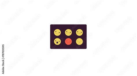 feelings visualization with emojis line 2d objects animation facial expression in chat flat