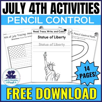 Free Fourth Of July Activities Tracing Practice Printables Worksheets