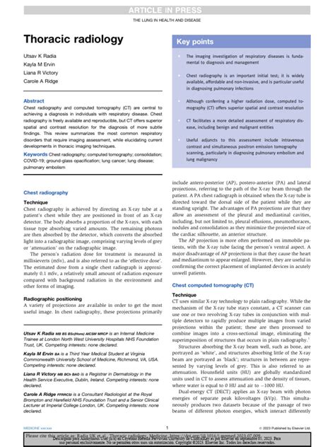 Thoracic Radiology Pdf