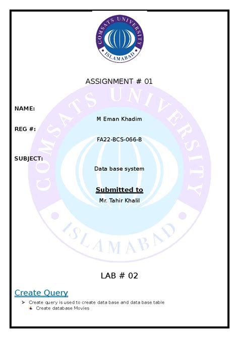 Lab Manul Assignment 01 Name M Eman Khadim Reg Fa22 Bcs 066 B