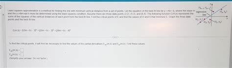 Solved Least Squares Approximation Is A Method For Finding Chegg