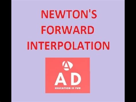Newton S Forward Interpolation Made Easy YouTube