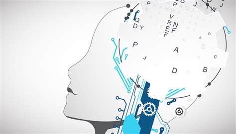 인공지능 남자의 실루엣과 기술적 배경 빅 데이터 개념 기계 사이버 마인드 Cpu에 대한 스톡 벡터 아트 및 기타 이미지 Cpu It 지원 가상현실 Istock