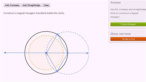 Constructing Regular Hexagon Inscribed In Circle Geometric