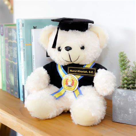 Kado Wisuda Boneka Teddy Bear Medium Cream Kado Wisudaku