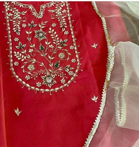 Handmade Embroidered Red Dress Festive Outfit Ideas Floral