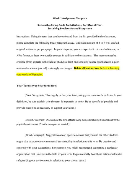 week 1 assignment template revised week 1 assignment template
