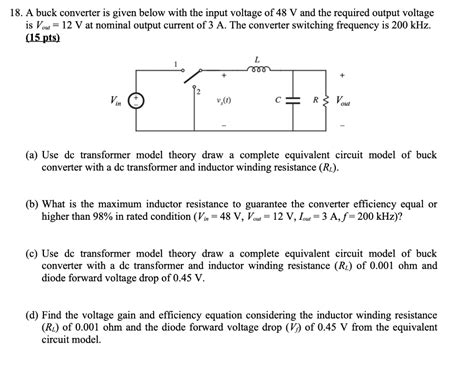 solved 18 a buck converter is given below with the input