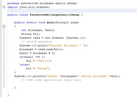 Pseudocode Ganjil Genap