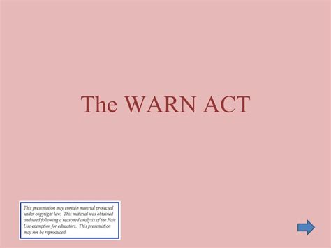 Ppt The Warn Act Powerpoint Presentation Free Download Id5220414