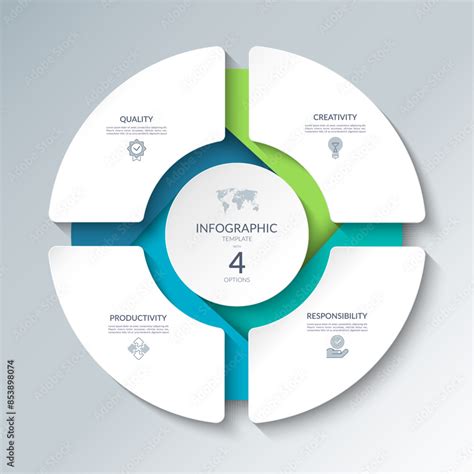 Infographic Circular Diagram With 4 Options Round Chart That Can Be Used For Business Analytics