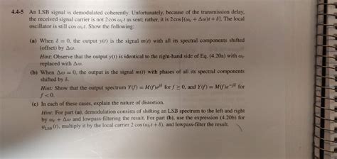 4 4 5 An Lsb Signal Is Demodulated Coherently