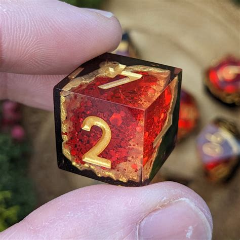Ruby Geode Sharp Edge Dice Luffleberry