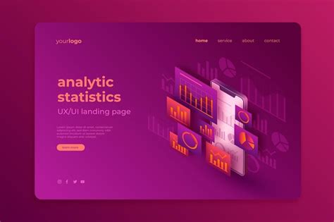 Шаблон целевой страницы градиентного Ui Ux Бесплатно векторы