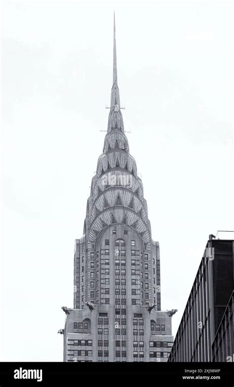 The Stylish Metal Spire Of The Chrysler Building An American Art Deco