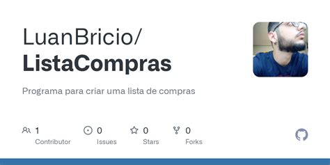 Github Luanbricio Listacompras Programa Para Criar Uma Lista De Compras