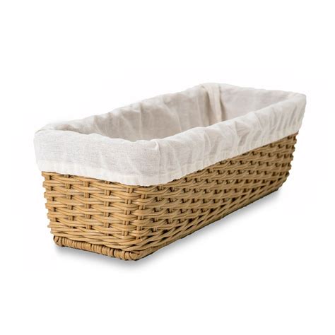 Narrow Rectangular Wicker Storage Basket The Basket Lady