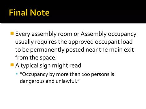 Occupancy Load Ppt