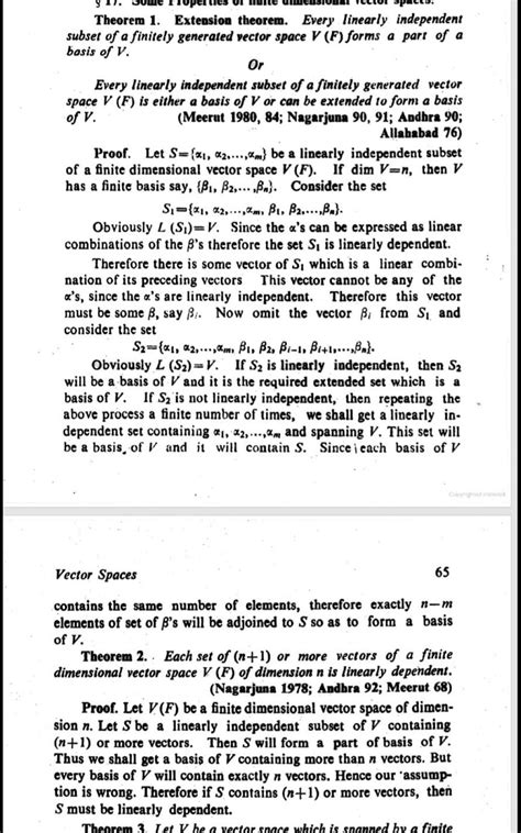 7 fv is finite dimensional vector space and dim v n f any subset