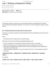 Lab 7 Building A Regression Model Pdf 3 14 2021 Lab 7 Building A Regression Model Lab 7
