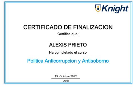 Certificate Politica Anticorrupcion Y Antisoborno Pdf
