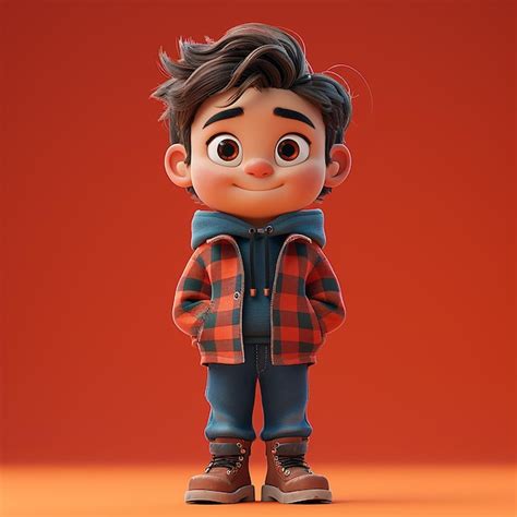 Premium Photo Cartoon Adult Standing On Colored Background