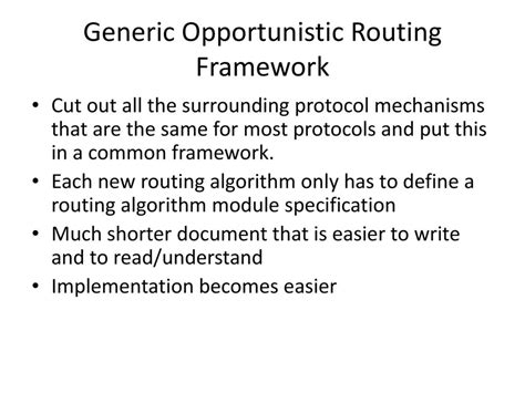 Generic Opportunistic Routing Framework Ppt Download