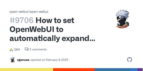 how to set openwebui to automatically expand the chain of thought by