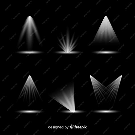 현실적인 스포트라이트 조명 컬렉션 무료 벡터