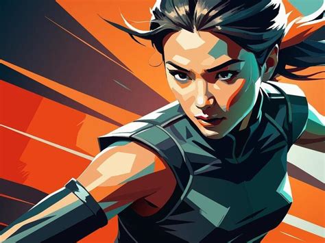 Рисунок девушка в движении на разноцветном фоне · 1024x768 бесплатная фотография от Danastr