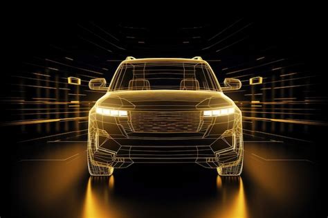 골든 Suv 자동차 프로젝트 Generate Ai 프리미엄 사진