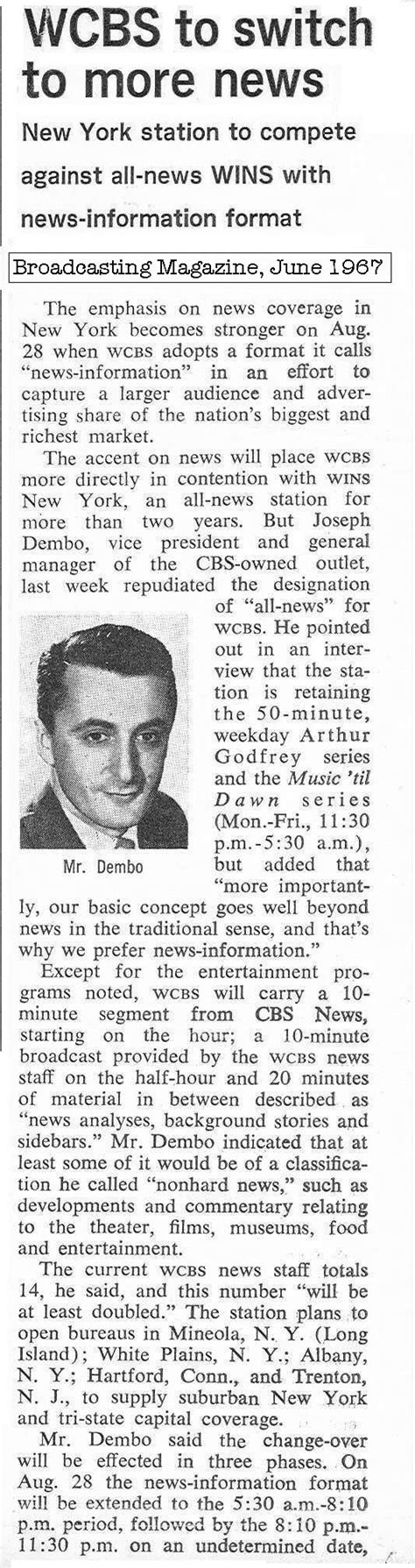 Wcbs Newsradio 88 Appreciation Site