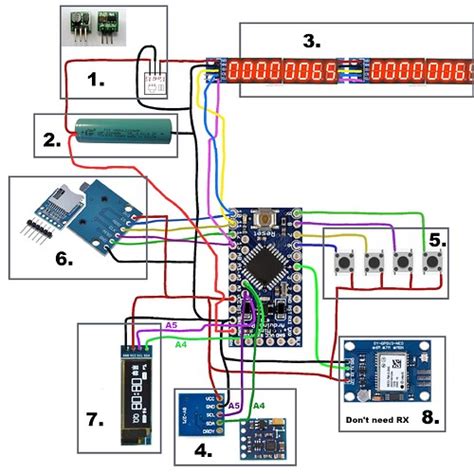 Wiring Assistance Gps Magnetometer 7 Segment Oled And Microsd With