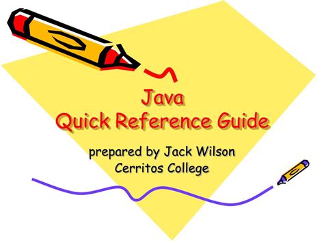 Ppt Java Quick Reference Guide Powerpoint Presentation Free Download
