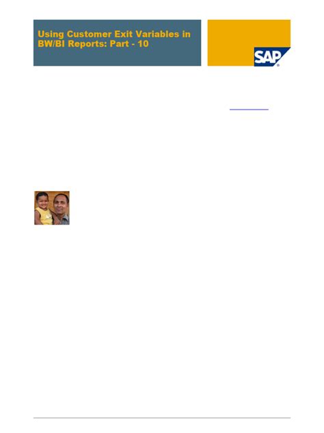 Using Customer Exit Variables In Bw Reports 3a Part 10 Pdf