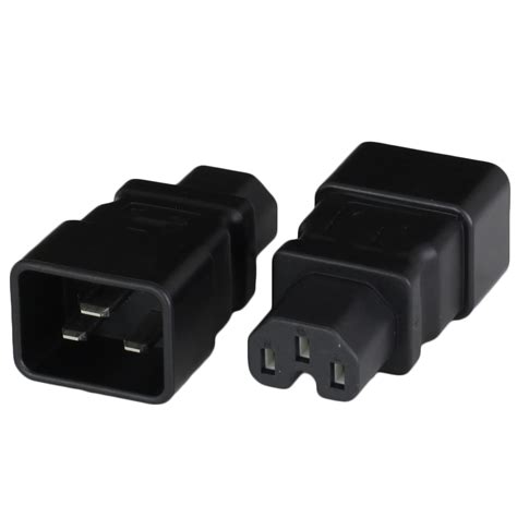 Adapter Iec60320 C20 Plug To Iec 60320 C15 Connector Black