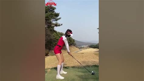 장신의 미녀 골퍼 문정현 프로의 골프스윙 짧은 동영상 Youtube