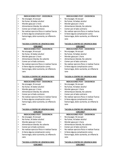 Indicaciones Post Exodoncia Descargar Gratis Pdf Medicina Clinica