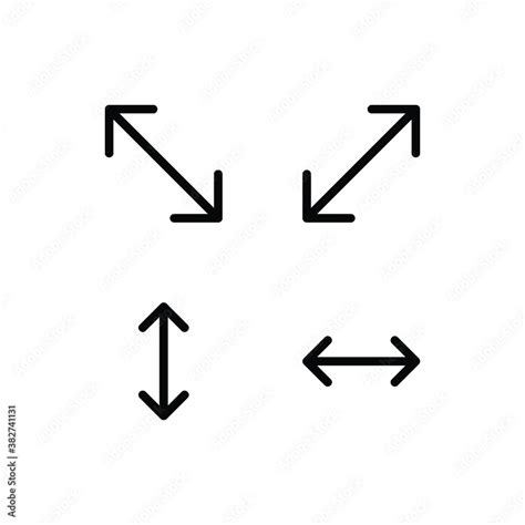 Maximize Minimize Scale Icon Logo Illustration Vector Isolated Arrow And Navigation Icon Set
