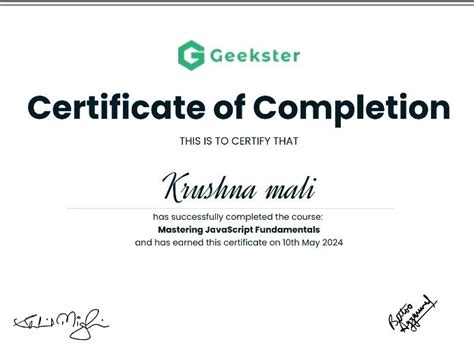 Krushna Mali On Linkedin Certificate Of Mastering Javascript Fundamentals