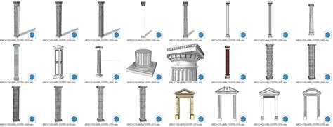 7213 Free Sketchup Columns Model Download