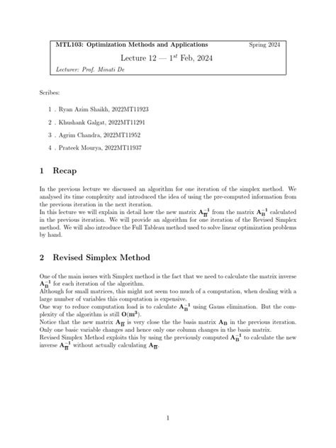 Lpp Tableau Method Pdf Matrix Mathematics Applied Mathematics