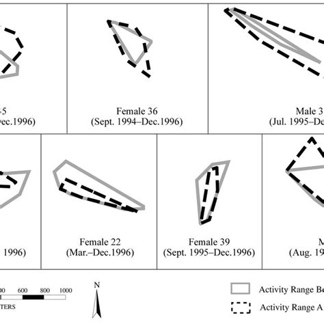 Activity Ranges Estimated By The Minimum Convex Polygon Method For