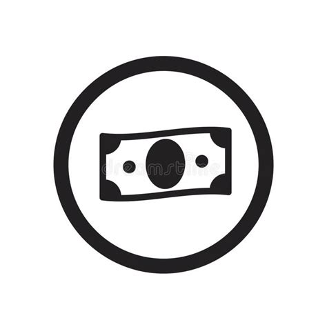 Icon Depicting A Simple Stylized Black Dollar Bill Inside A Circular