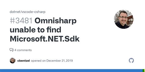 Omnisharp Unable To Find Microsoftnetsdk · Issue 3481 · Dotnet