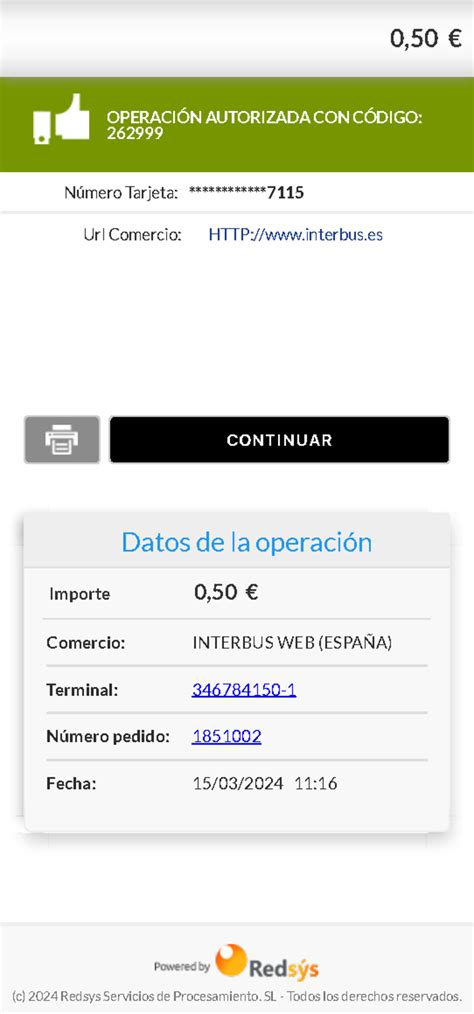 Ticket De Pago Redsys Matemáticas C 2024 Redsys Servicios De