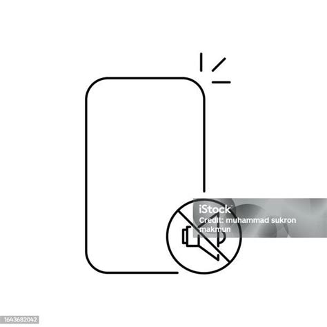 무음 전화 아이콘 모바일 저소음 무음 또는 사운드 스위치 흰색 배경에 가는 선 기호 편집 가능한 획 벡터 그림 0명에 대한 스톡 벡터 아트 및 기타 이미지 Istock