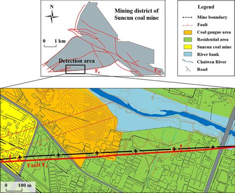 Diagram Of Fault Distribution And Detection Area In Mining District