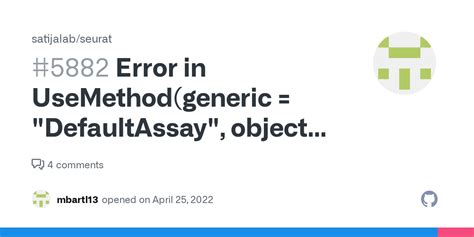 error in usemethod generic defaultassay object object no